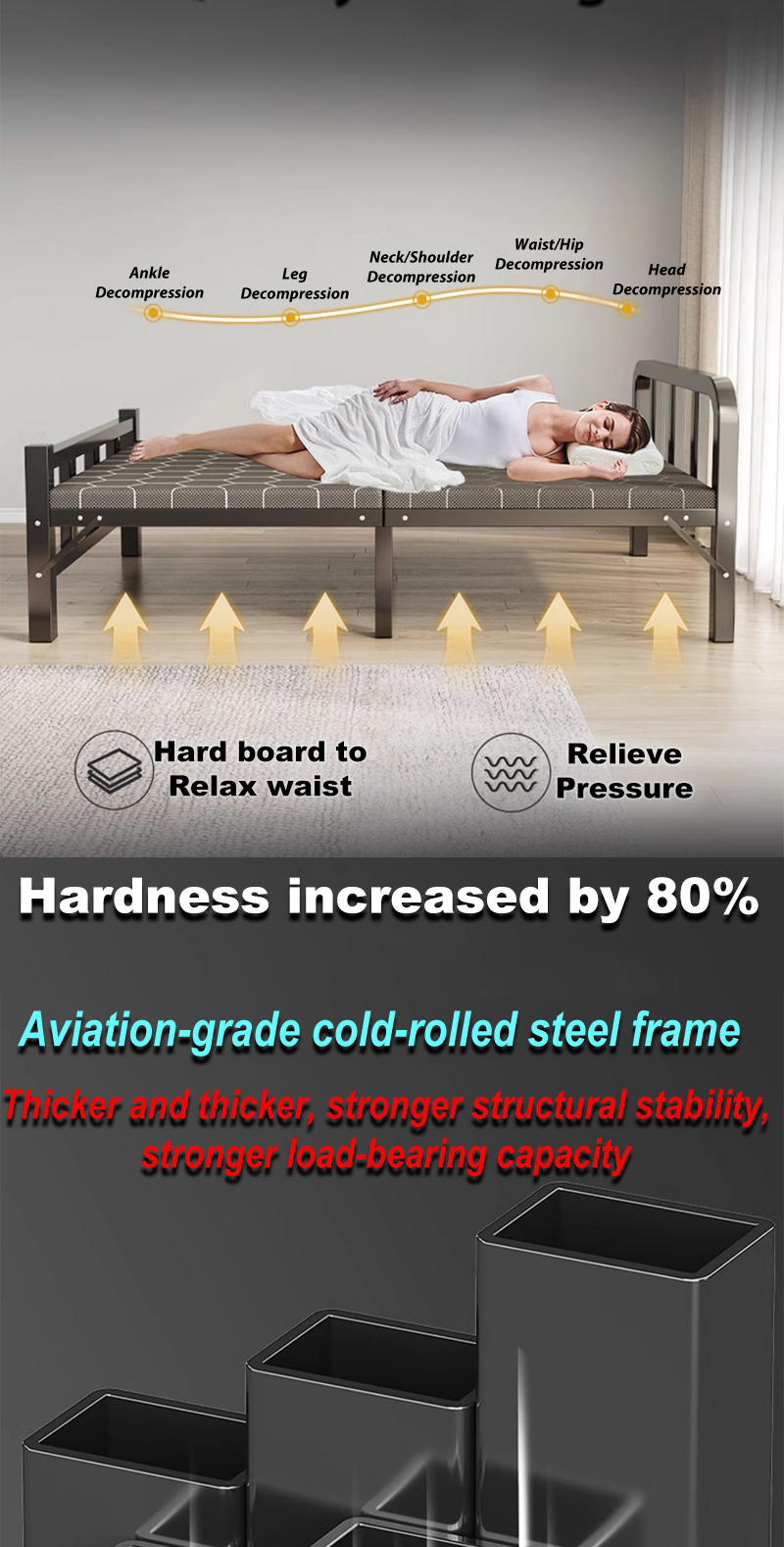 𝐁𝐌𝐙𝐀𝐑 𝙄𝙣 𝙎𝙩𝙤𝙘𝙠 Portable Folding Bed Katil Single Besi Katil Lipat Open ...