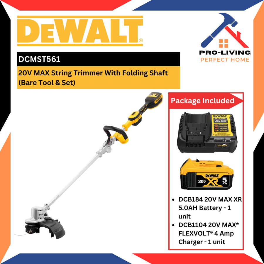 DEWALT DCMST561 20V MAX String Trimmer With Folding Shaft (Bare Tool ...