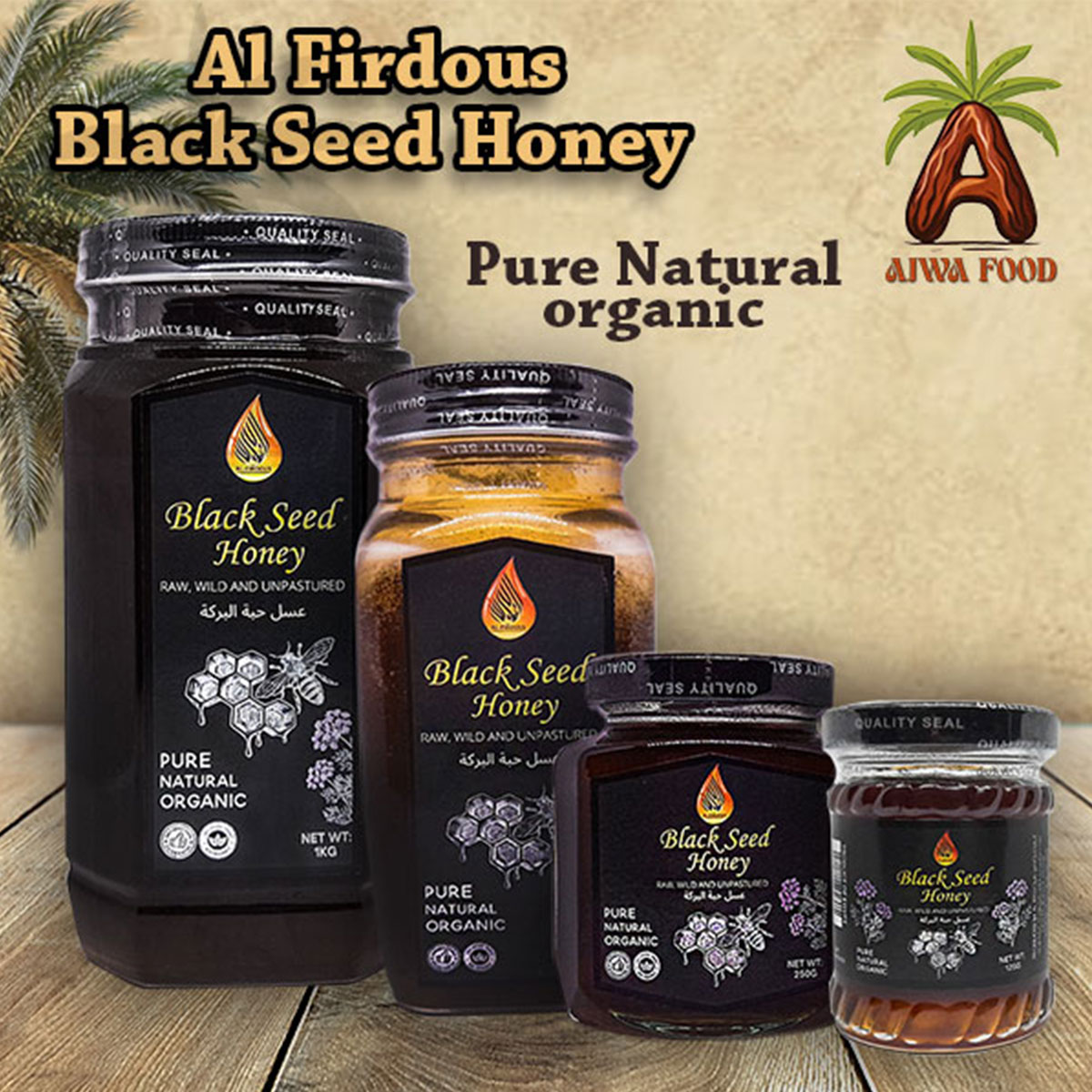 AJWA FOOD_ Al Firdous Black Seed Honey (Jar) | Madu Habbatussawda ...