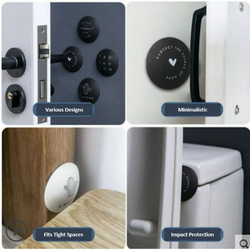 Rubber Door Handle Stopper Wall Protector Silent Guard 3M Pelindung ...