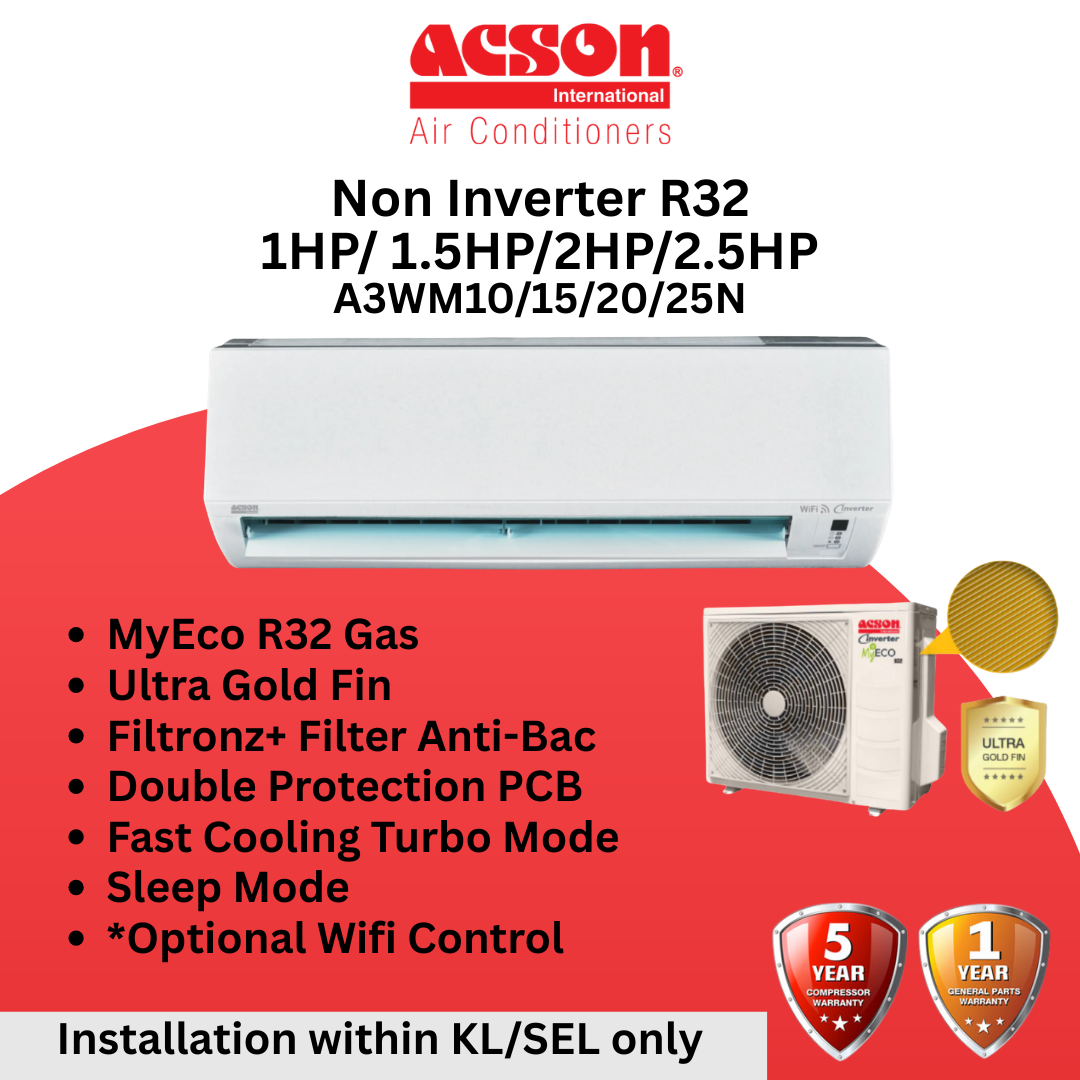 Acson Air-conditioner Non Inverter 1HP 1.5HP 2HP 2.5HP | Shopee Malaysia