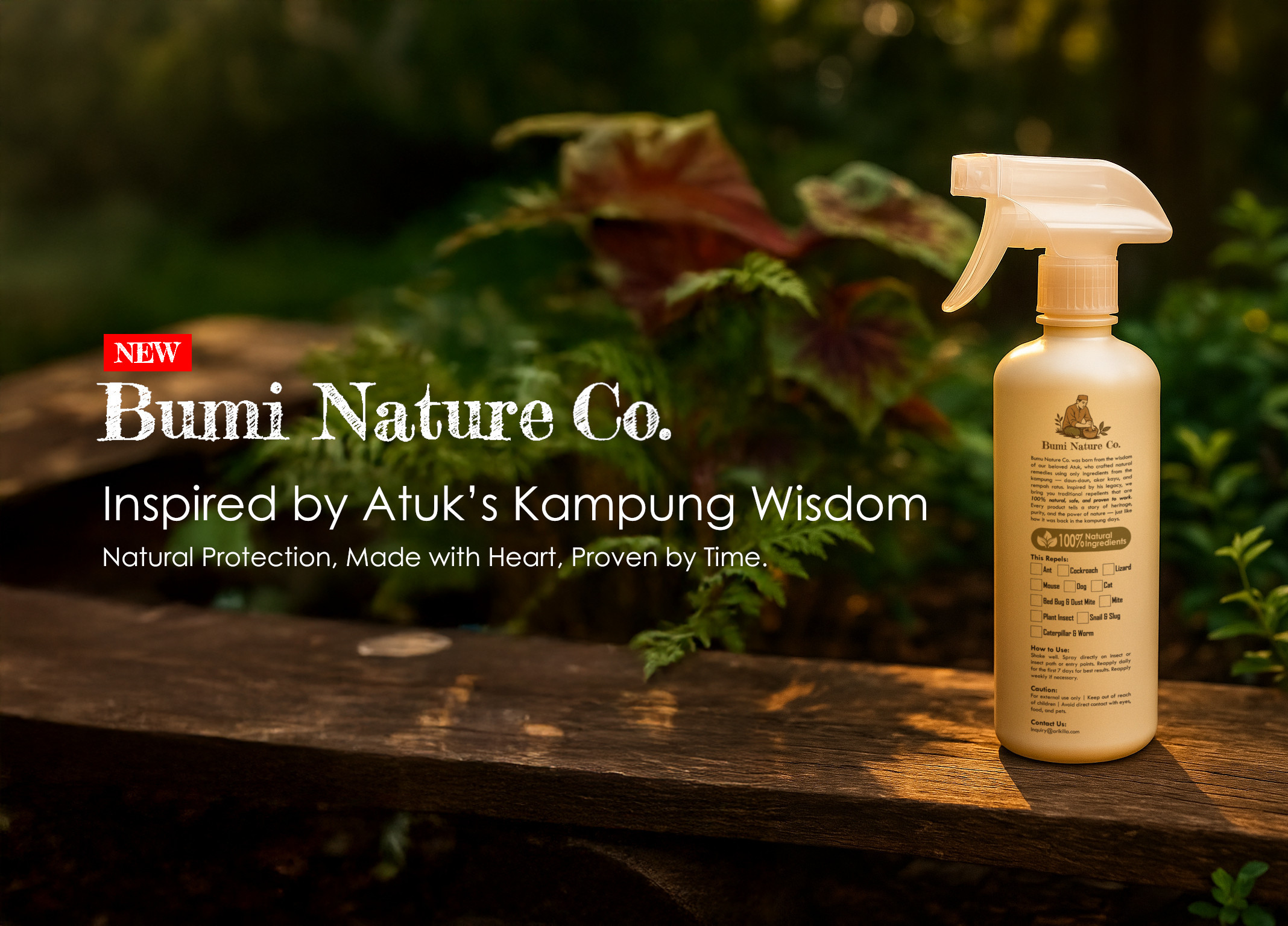 BUMI NATURE CO Caterpillar Repellent Spray Worms Repellent Natural ...