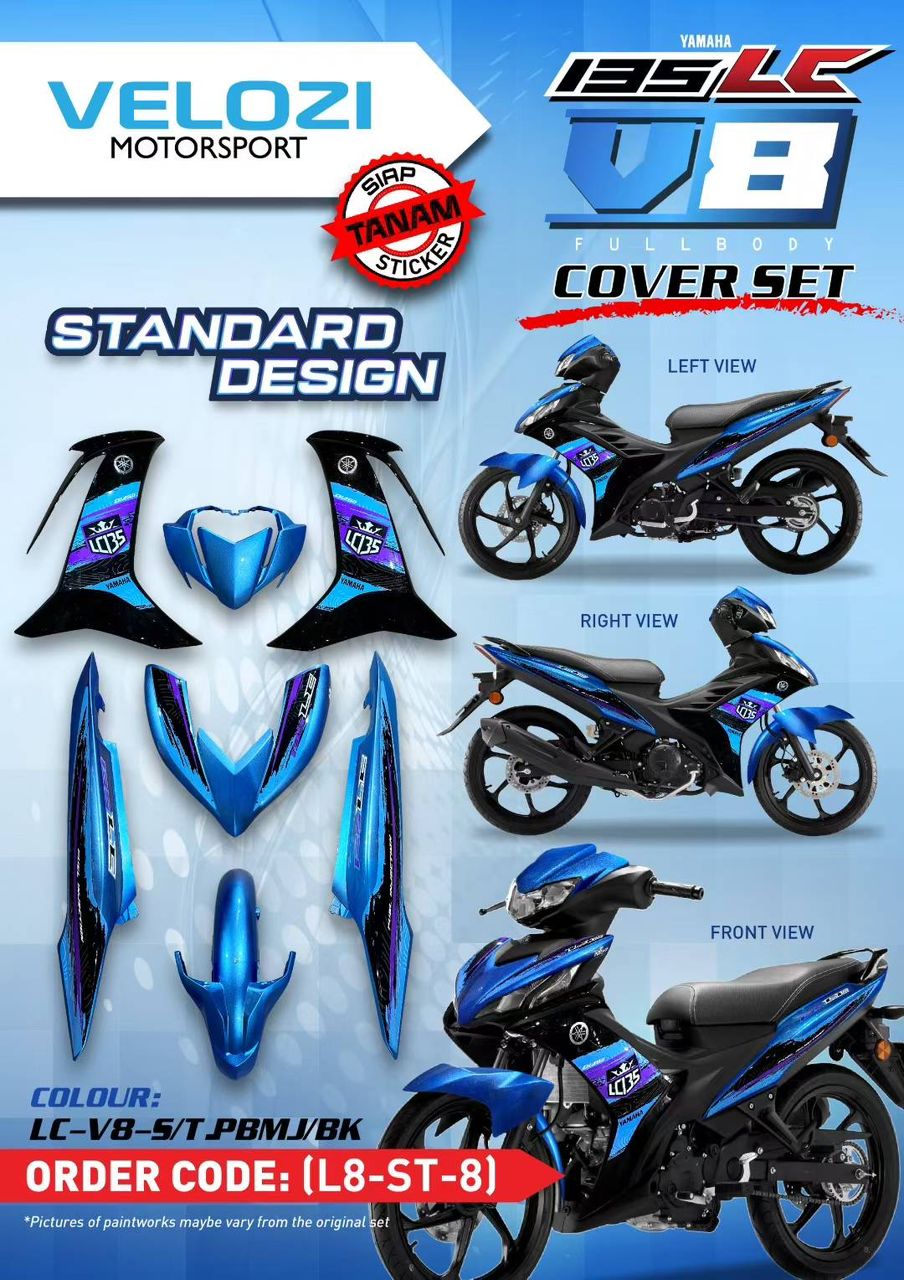 COVERSET LC135 LC V8 STANDARD DESIGN 2025 PBMJ BLACK L8-ST-8 FUEL ...