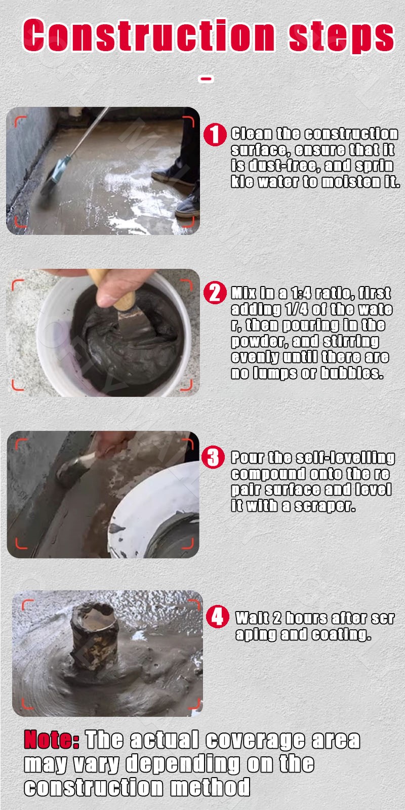 self leveling cement Quick drying cement For home use waterproof wear ...