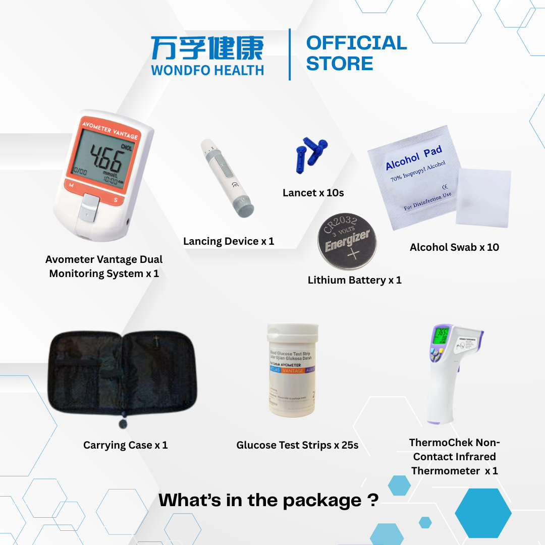 AVOMETER VANTAGE 2in1 Cholesterol & Glucose Monitoring | FOC Glucose ...