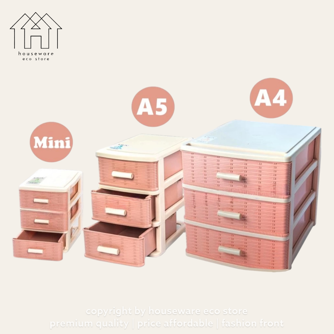 Lava A4 & A5 Plastic Drawer / Mini Cabinet Storage Box Drawer Laci ...