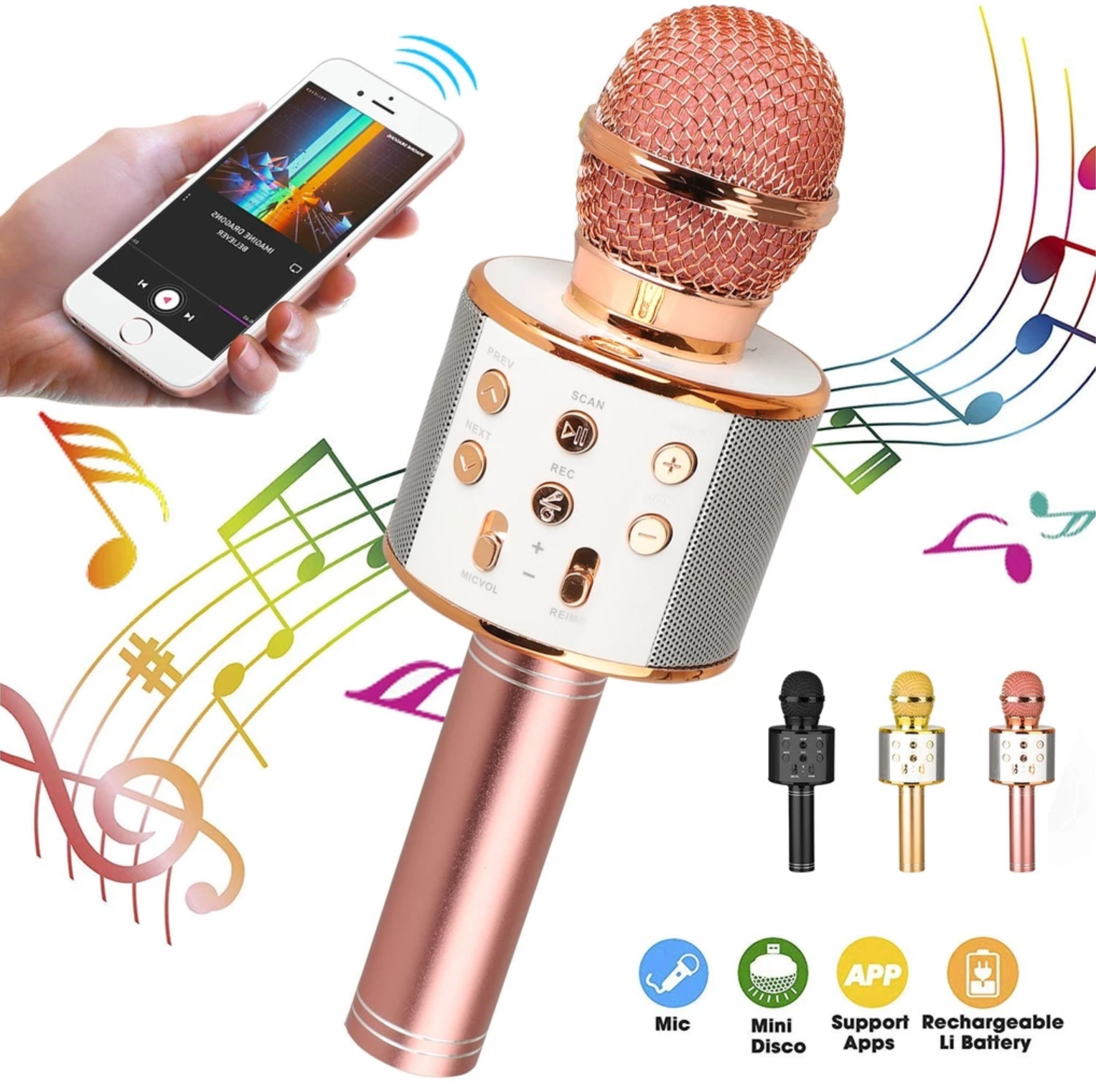 🍋 WS858 Wireless Karaoke Microphone | Portable Bluetooth KTV Singing Speaker | Perfect for Music ...