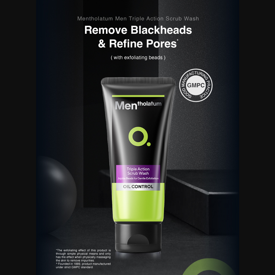 Mentholatum Men Triple Action Scrub Face Wash 100g | Shopee Malaysia
