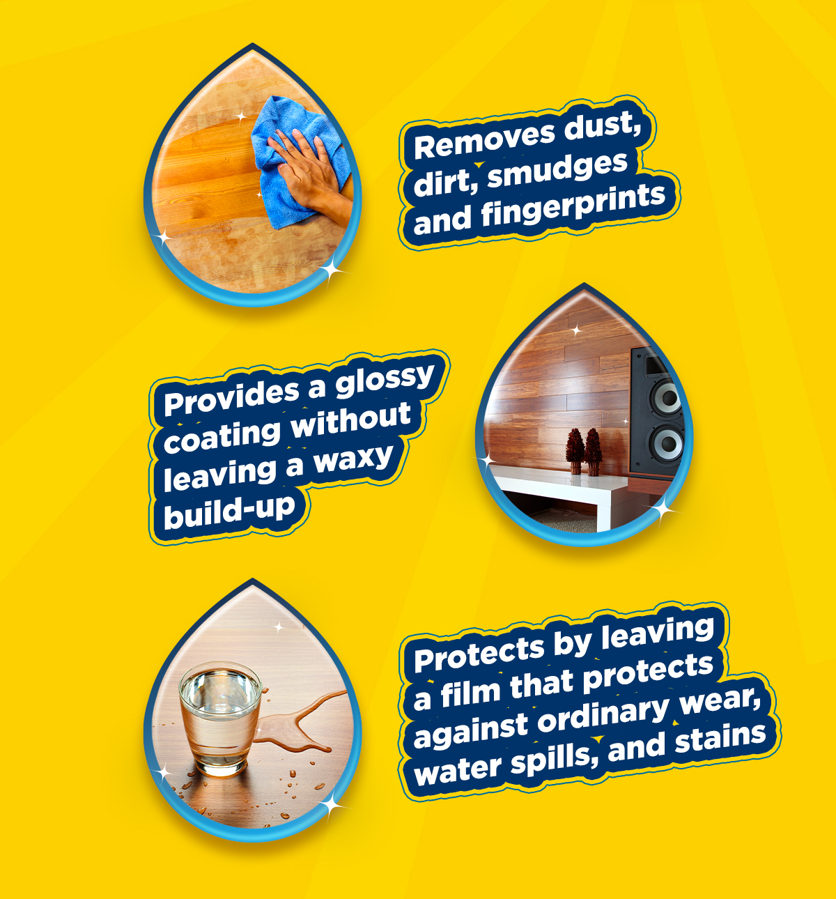 Pledge Furniture/Wood Polish, Shine & Protect - Rainshower (330ml ...