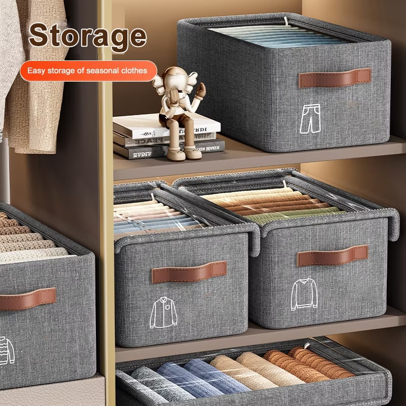 Foldable Clothes Storage Box with Lid Clothes Organizer Kotak Baju ...