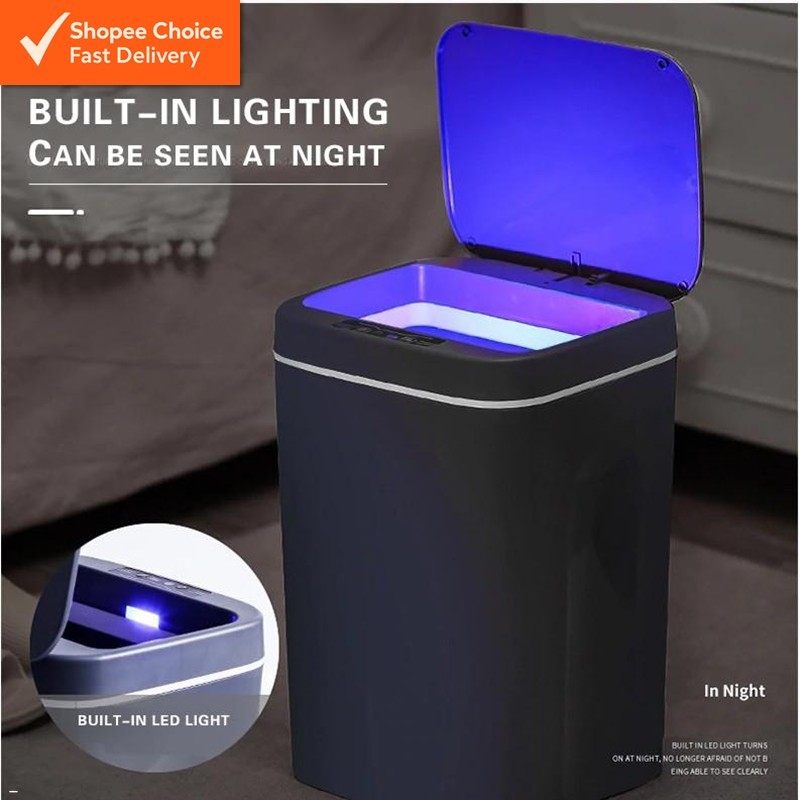 Rechargable16L Grey Automatic Touchless Big Volume Smart Sensor Dustbin ...