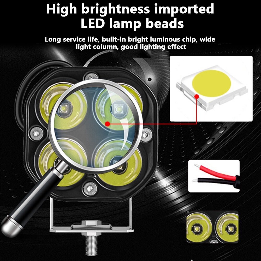60W Waterproof Work Light LED Driving Light 3-inch Headlight Off-road ...