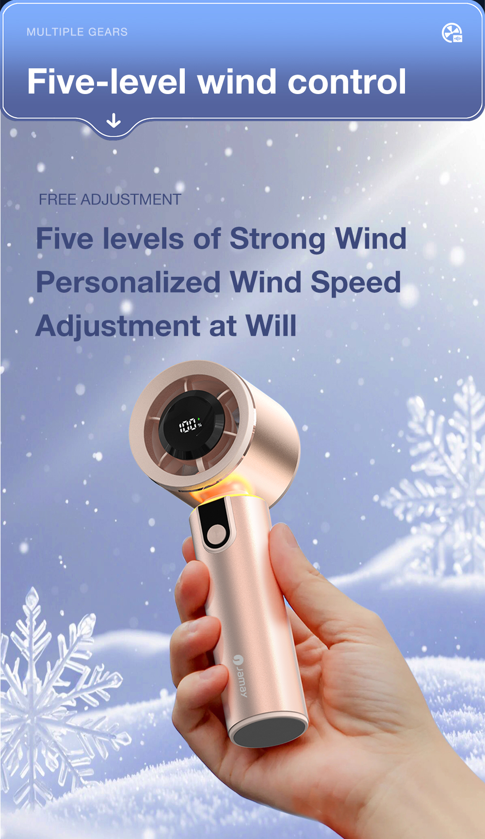 JAMAY Fan Handheld Portable Fan Turbo High Speed Kipas Tangan Mini Fan ...