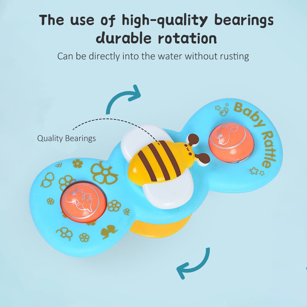 Baby Spinner Toy Set – 3PCS Suction Wall & Bath Spinning Toys for Kids ...