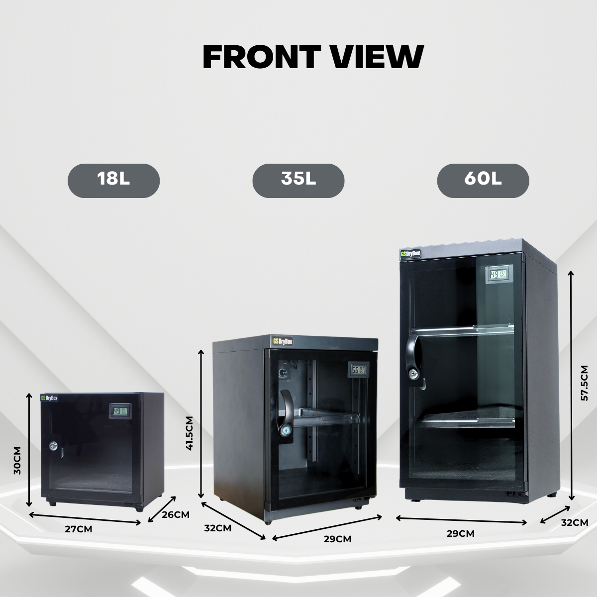 (5 Years Warranty) GS DryBox 18L/35L/60L Camera Lens Digital Dry Cabinet Box LCD Display ...