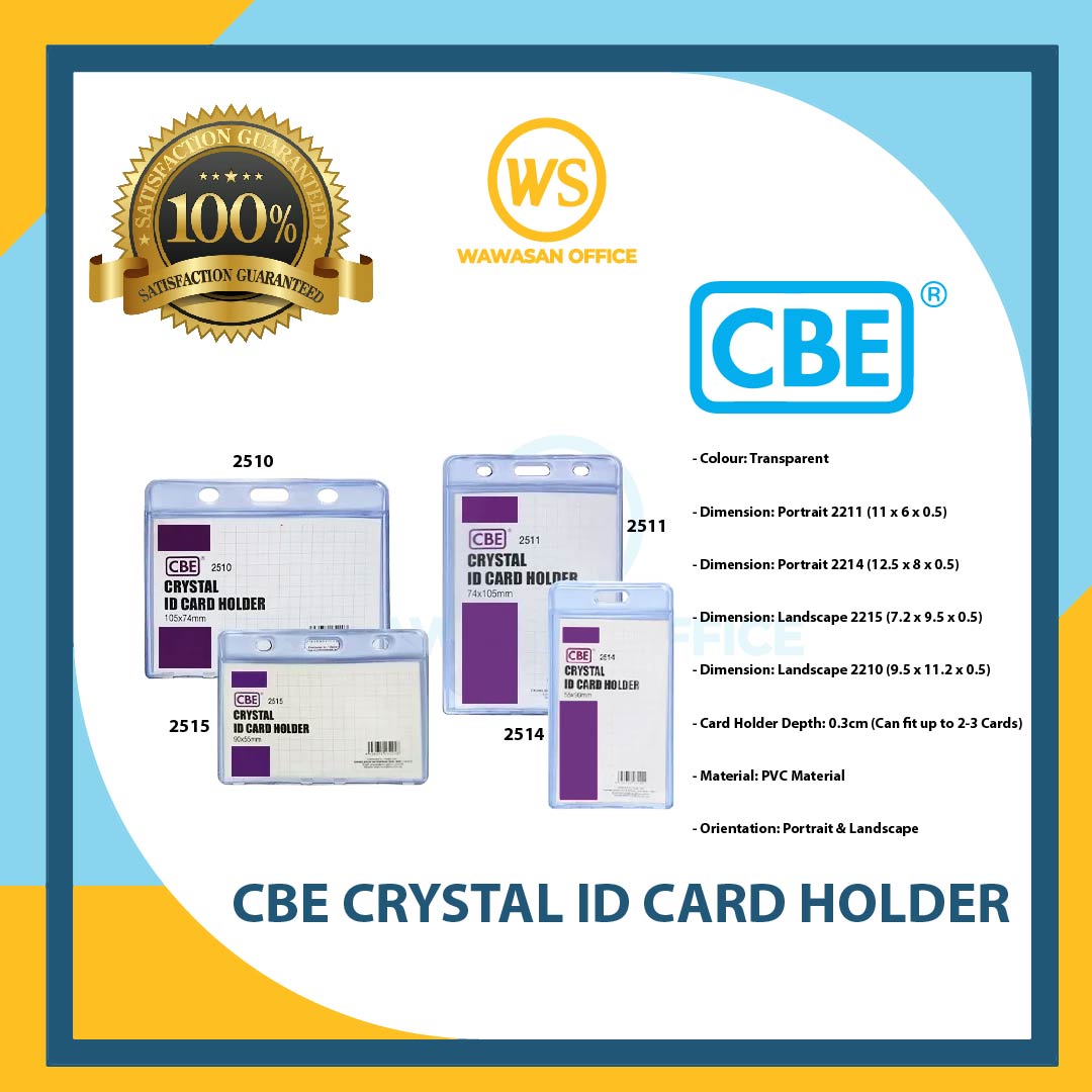 CBE Crystal ID Card Holder / Card Case Holder / Transparent ID Card ...