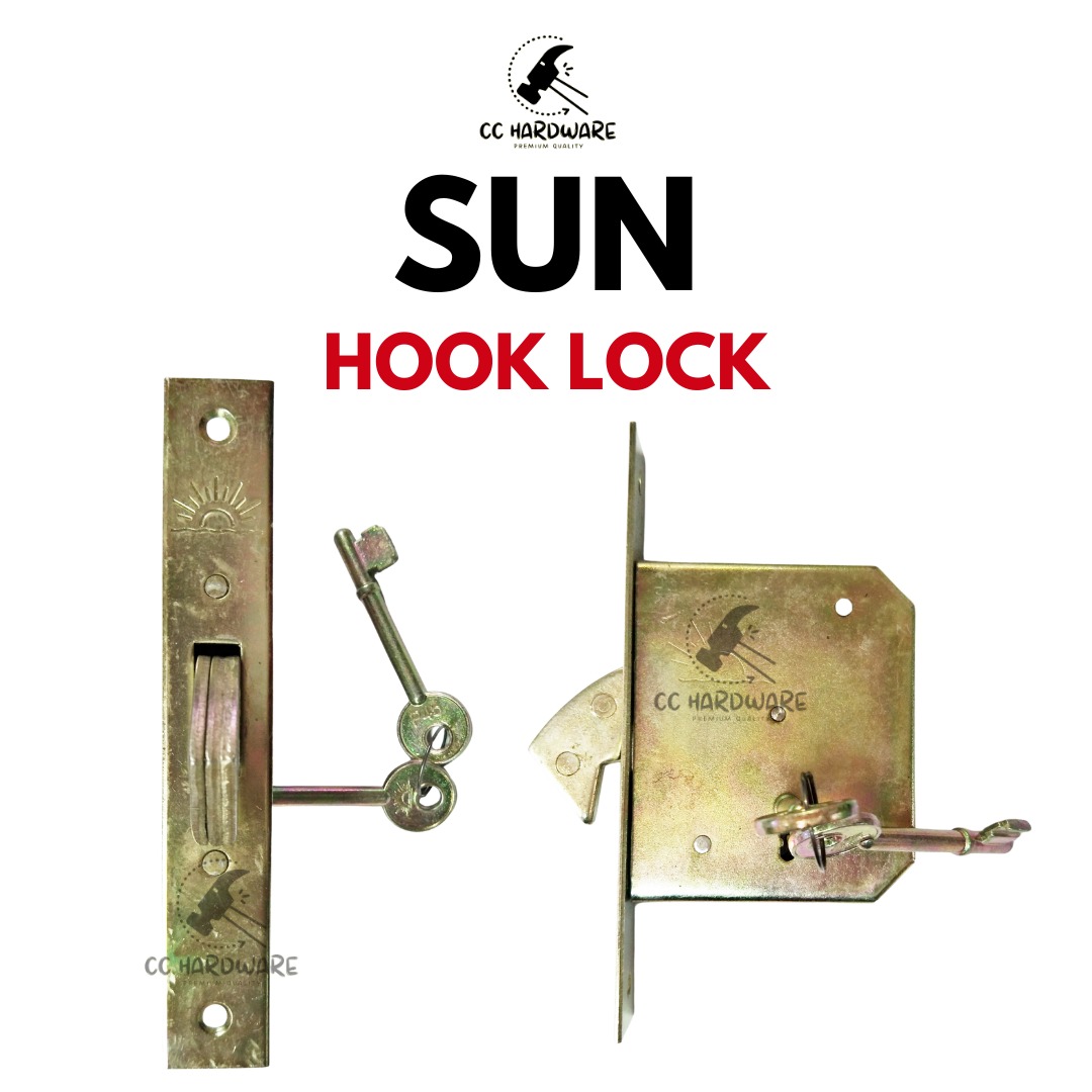 [CLEAR STOCK!!] Heavy Duty SUN Hook Lock for Metal Door | Classic ...