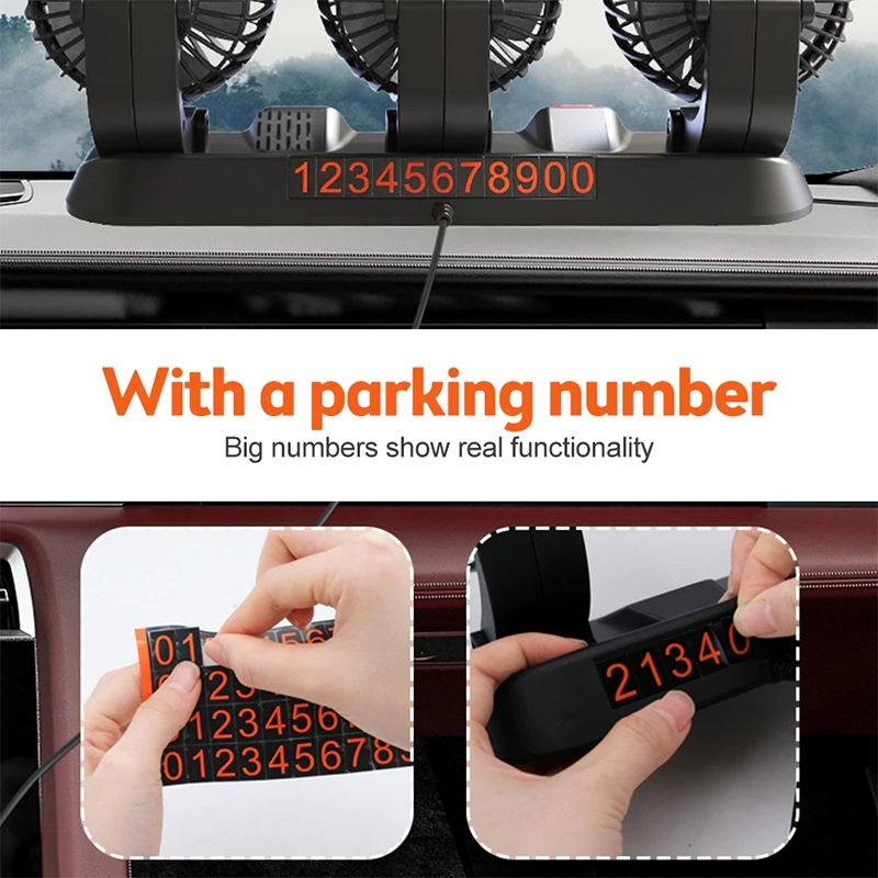 Triple Head 360° Rotating USB Mini Fan – Strong Airflow Cooler for Car ...