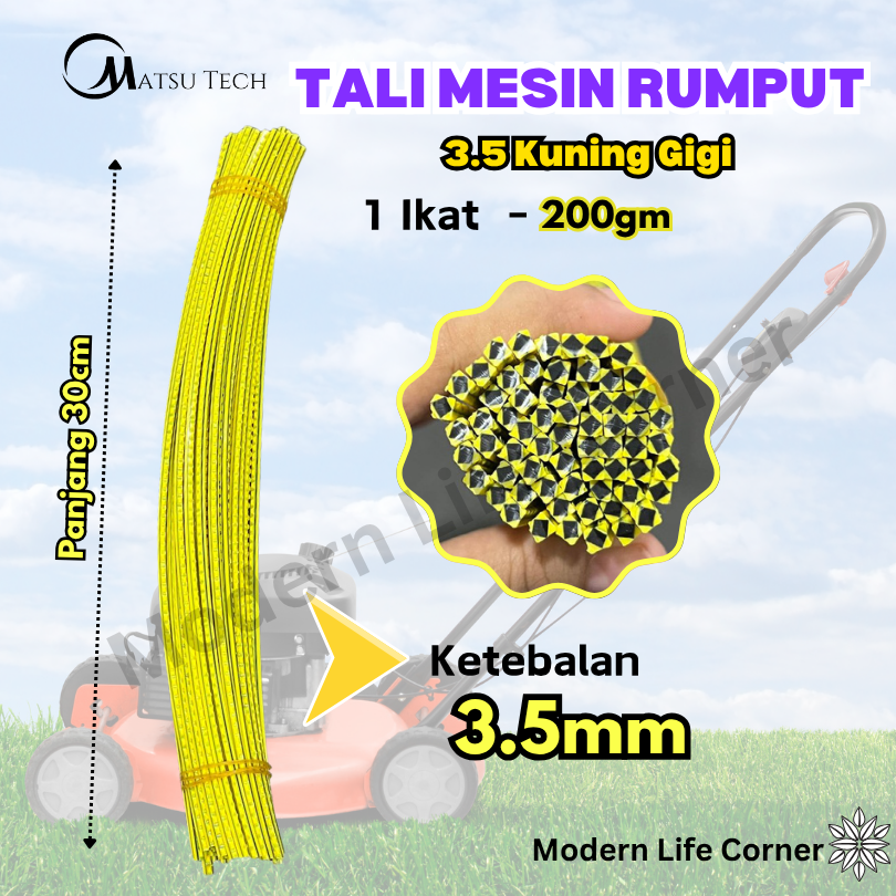 Tali Mesin Rumput Dawai 3.0mm/3.3mm/3.5mm/Heavy Duty/Heavy duty nylon ...