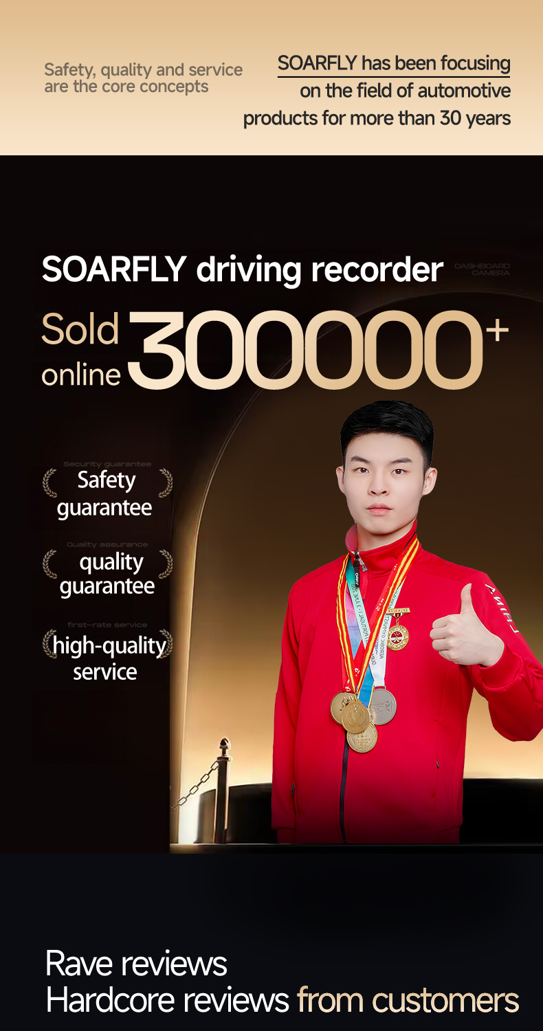 SOARFLY Car Recorder WIFI Night Vision 4-Channel Dashcam Rear Dashcam ...