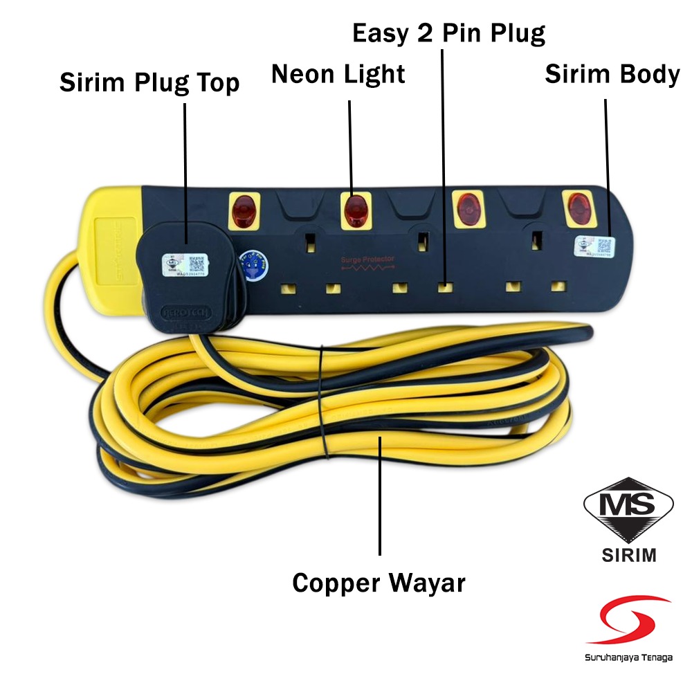 Sirim Extension Socket Power Socket Heavy Light Duty Extension Plug ...