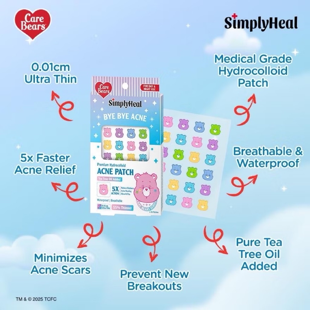 SimplyHeal Premium Hydrocolloid Acne Patch (Care Bears Puffi Wish) | Shopee Malaysia