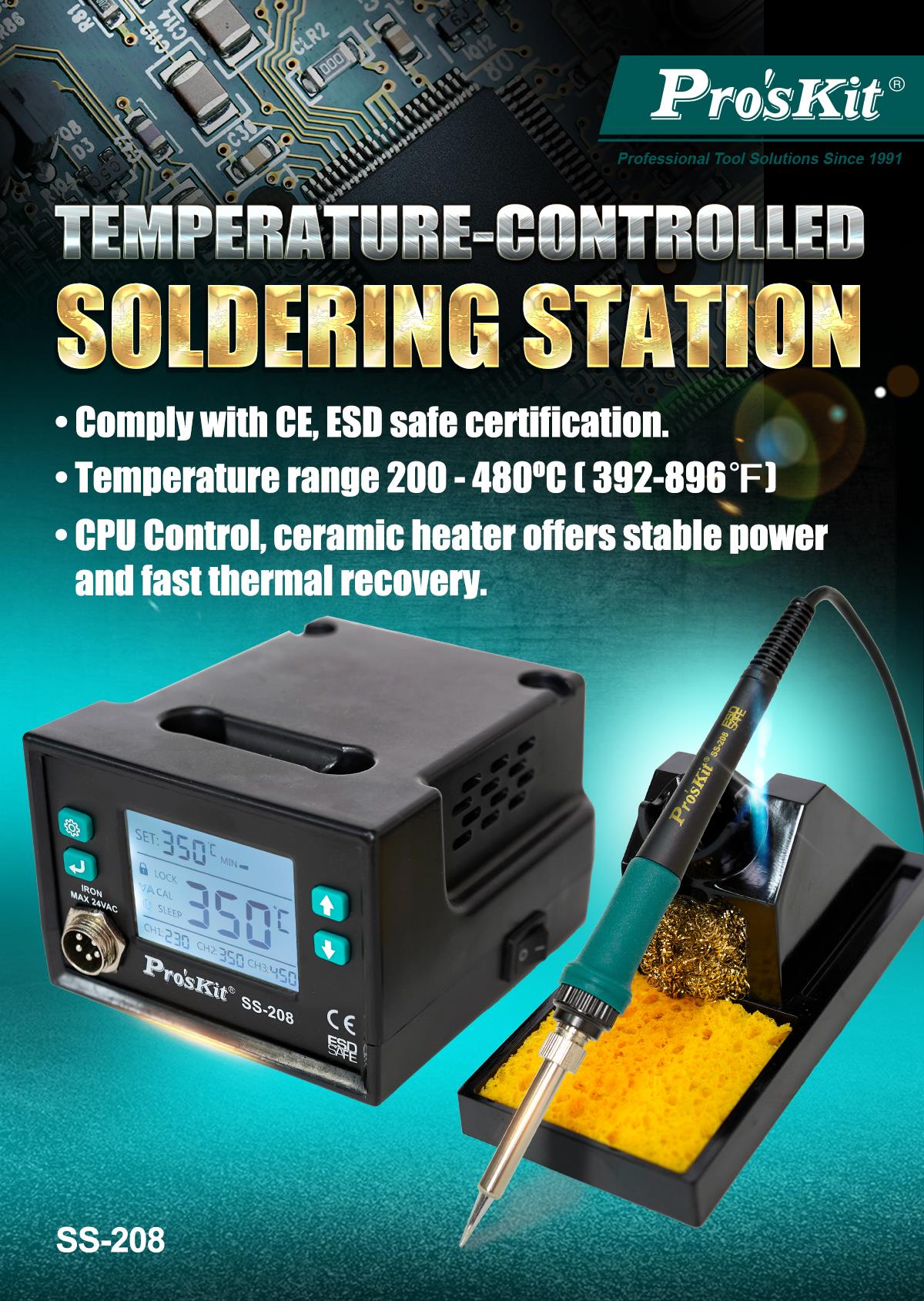 Pro'sKit SS-208B Temperature-Controlled Soldering Station | Shopee Malaysia