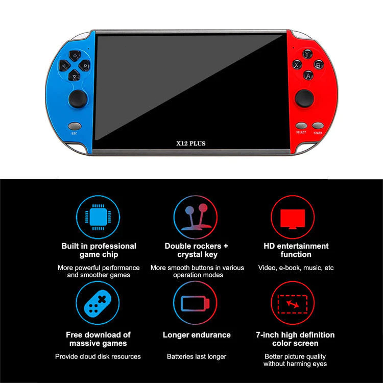 X12 /X7 game console portable double-rocker 7-inch high-definition ...