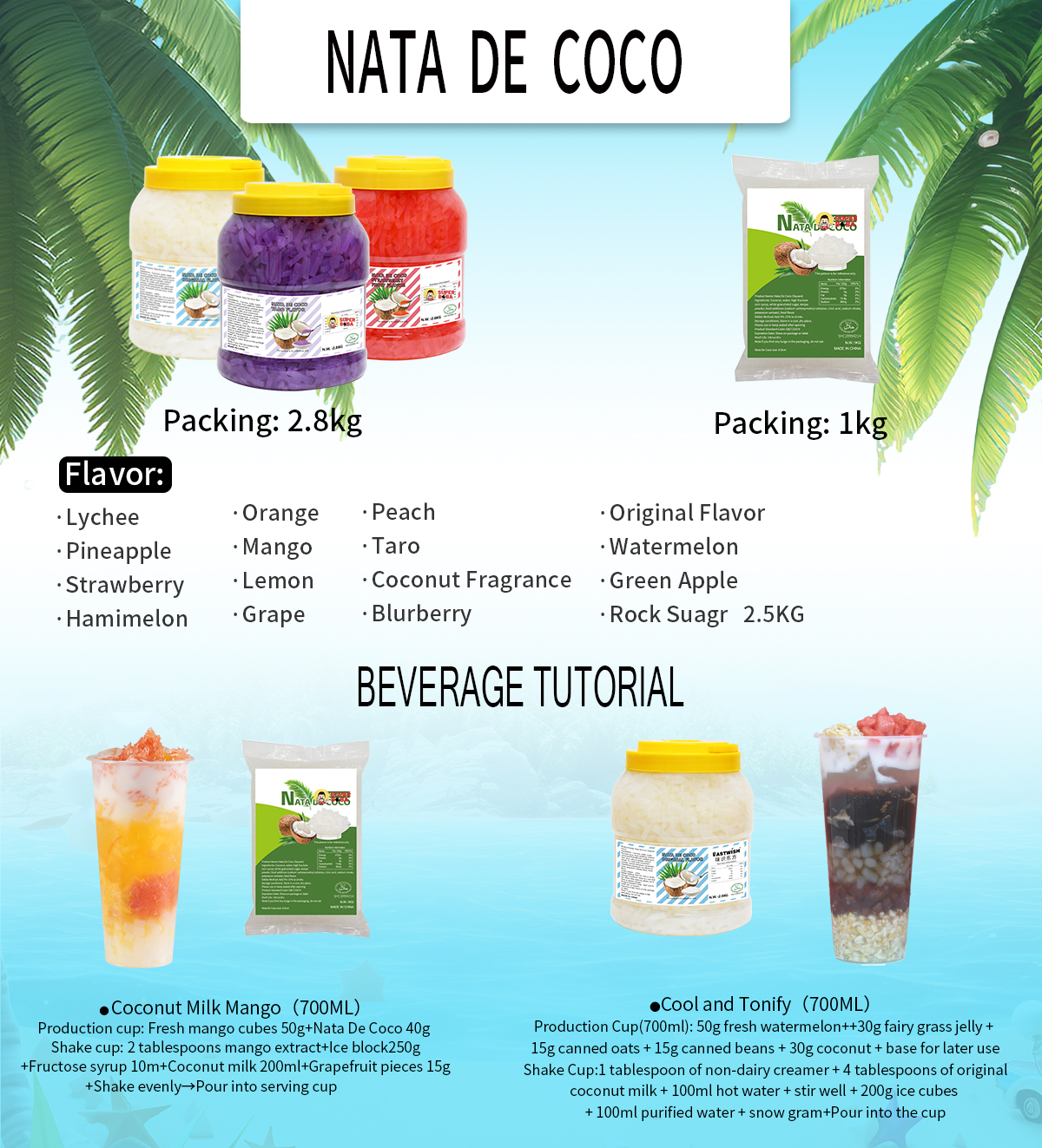 Halal|Super Boba Nata De Coco Coconut Jelly 2.8kg Original Jelly For ...