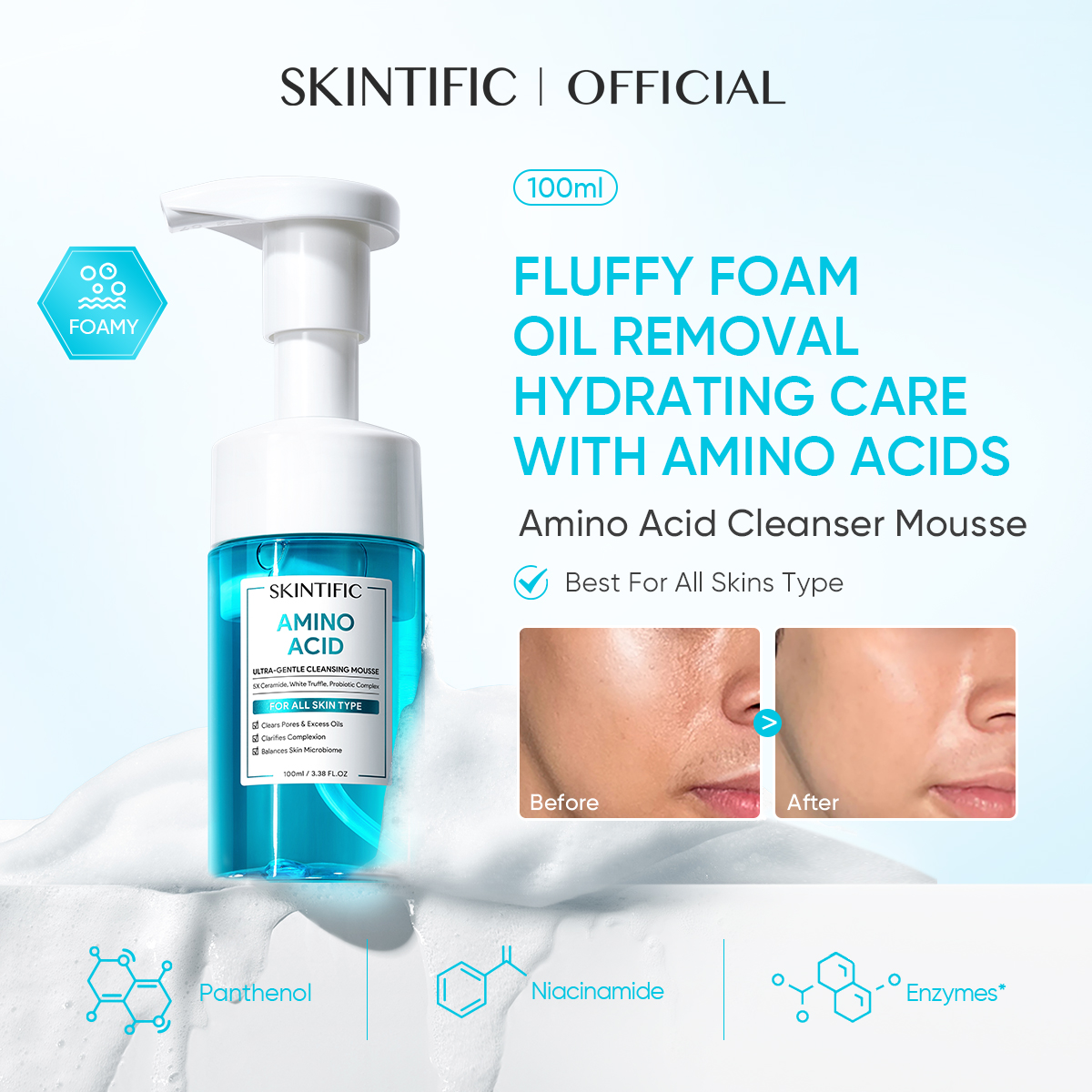 SKINTIFIC Cleanser Collection pencuci muka Salicylic Acid Gel Cleanser ...