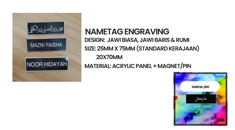 Name Tag Engraving, Name Tag Guru, Name Tag Jawi + Rumi / Nametag ...