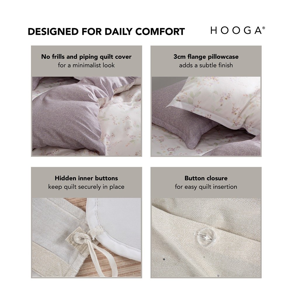 HOOGA Brighton 800TC 100% TENCEL Bedsheet Quilt Cover Set (Orange Label ...