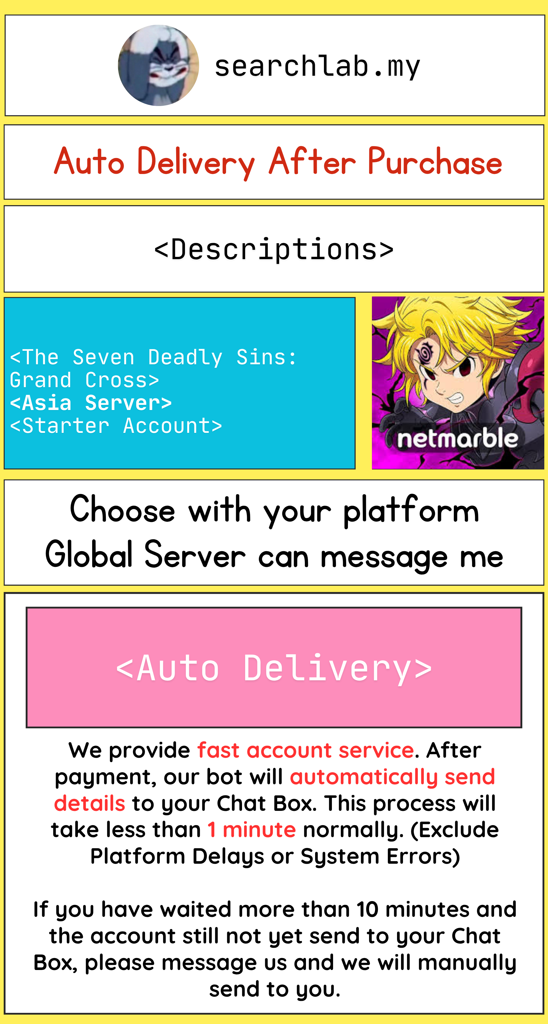 [Auto Delivery] Seven Deadly Sins Grand Cross 7DS Grand Cross ...