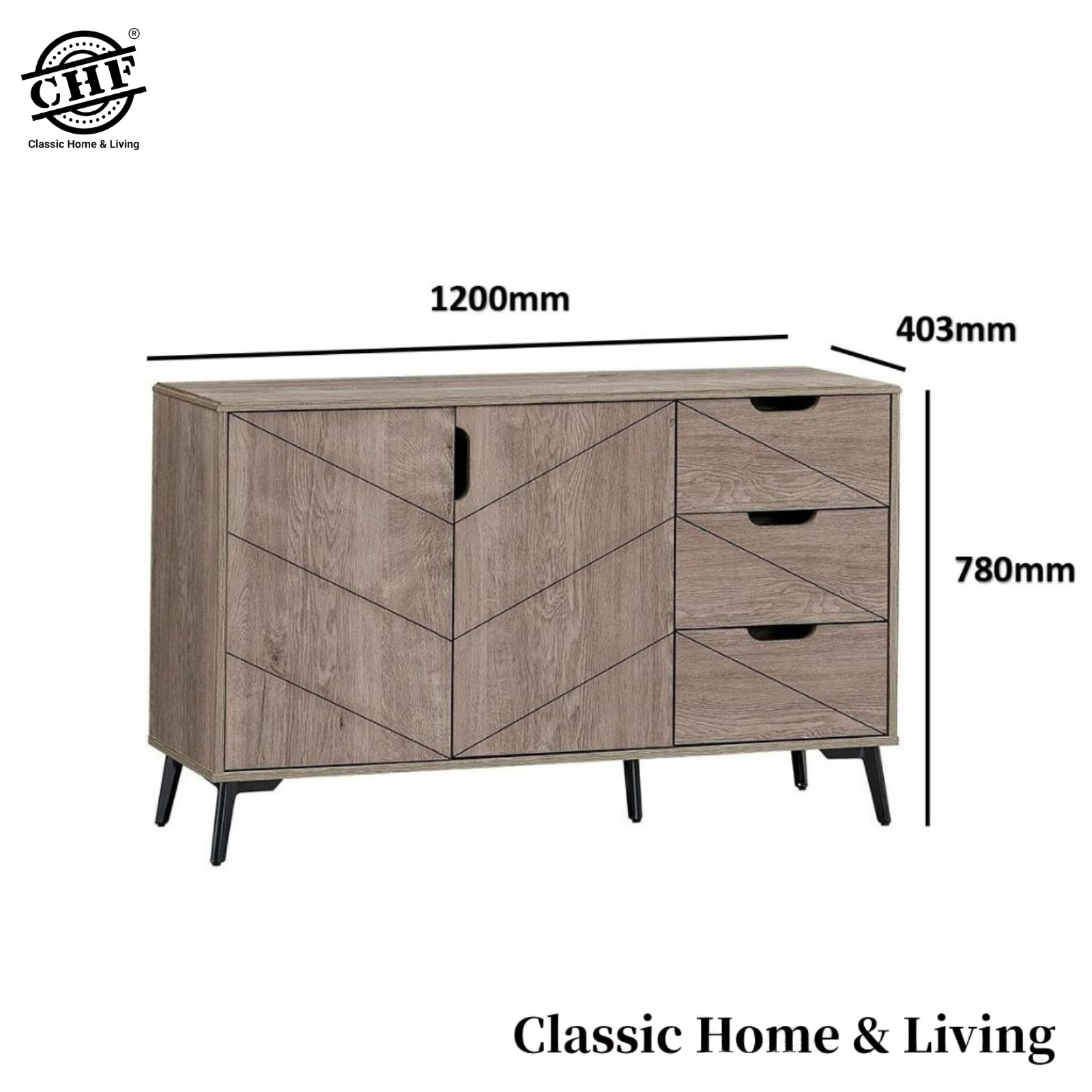 CHF VINA Side Cabinet/Multipurpose Storage Cabinet/Kitchen Cabinet ...