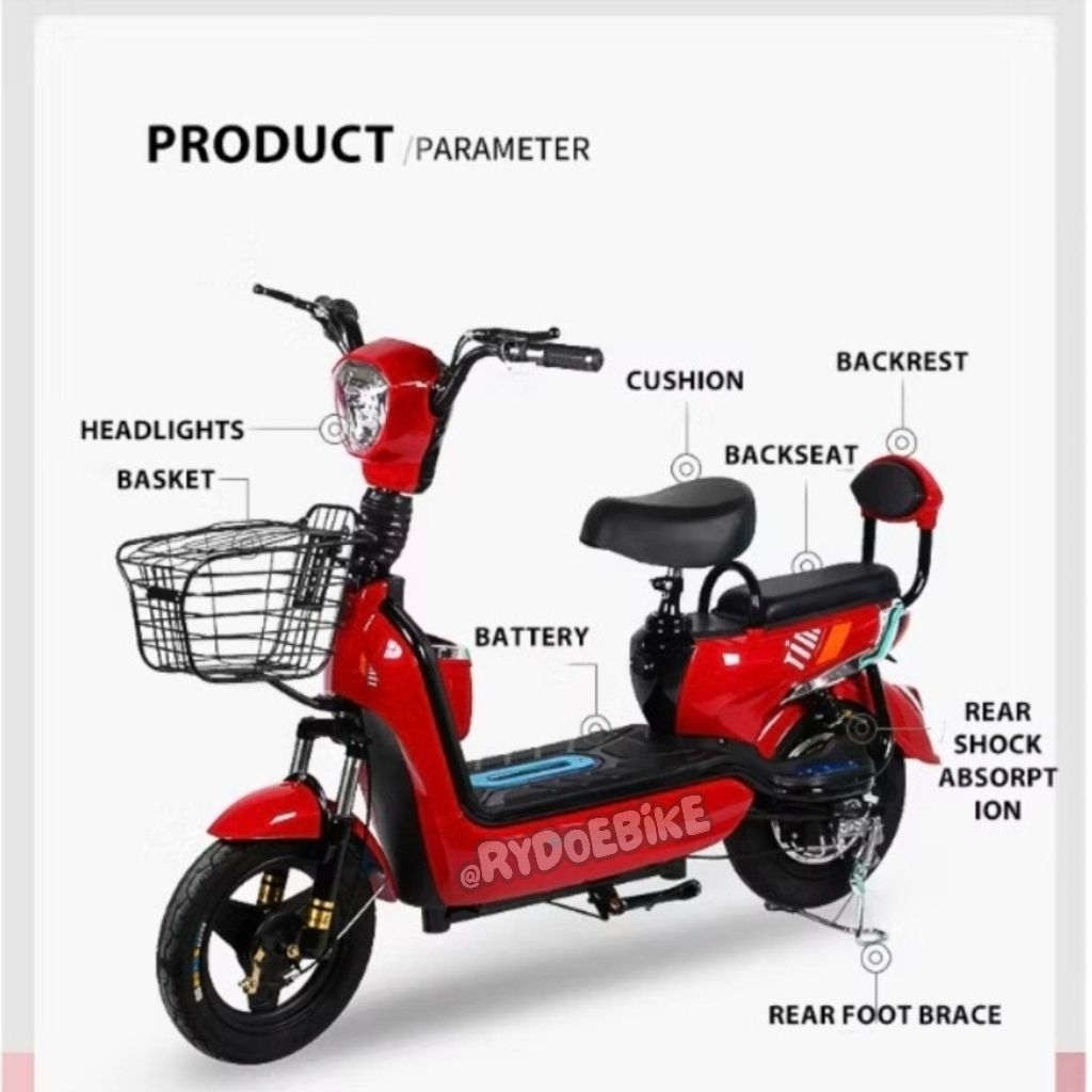 SUNRIDE E bike Electric Bicycle for Adults | 2-Seater Electric Bike ...