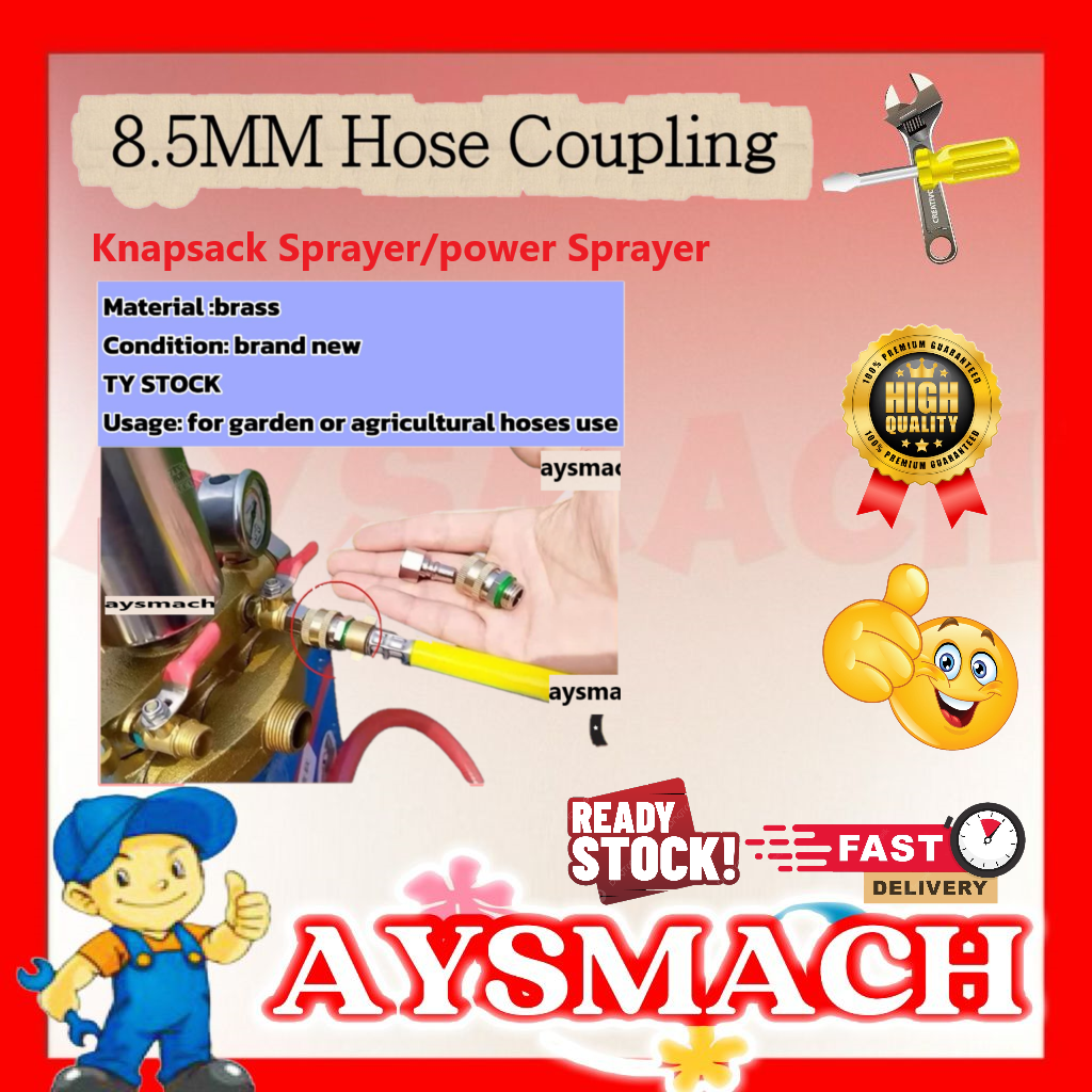 45 Power Sprayer / Pam Racun /Plunger Pump 8.5mm Hose Coupling / 1/4 ...
