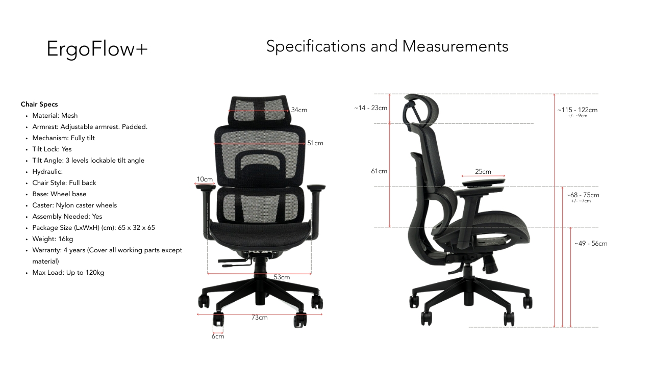 EVIS FE Series ErgoFlow+ Ergonomic Chair Breathable Mesh Material ...