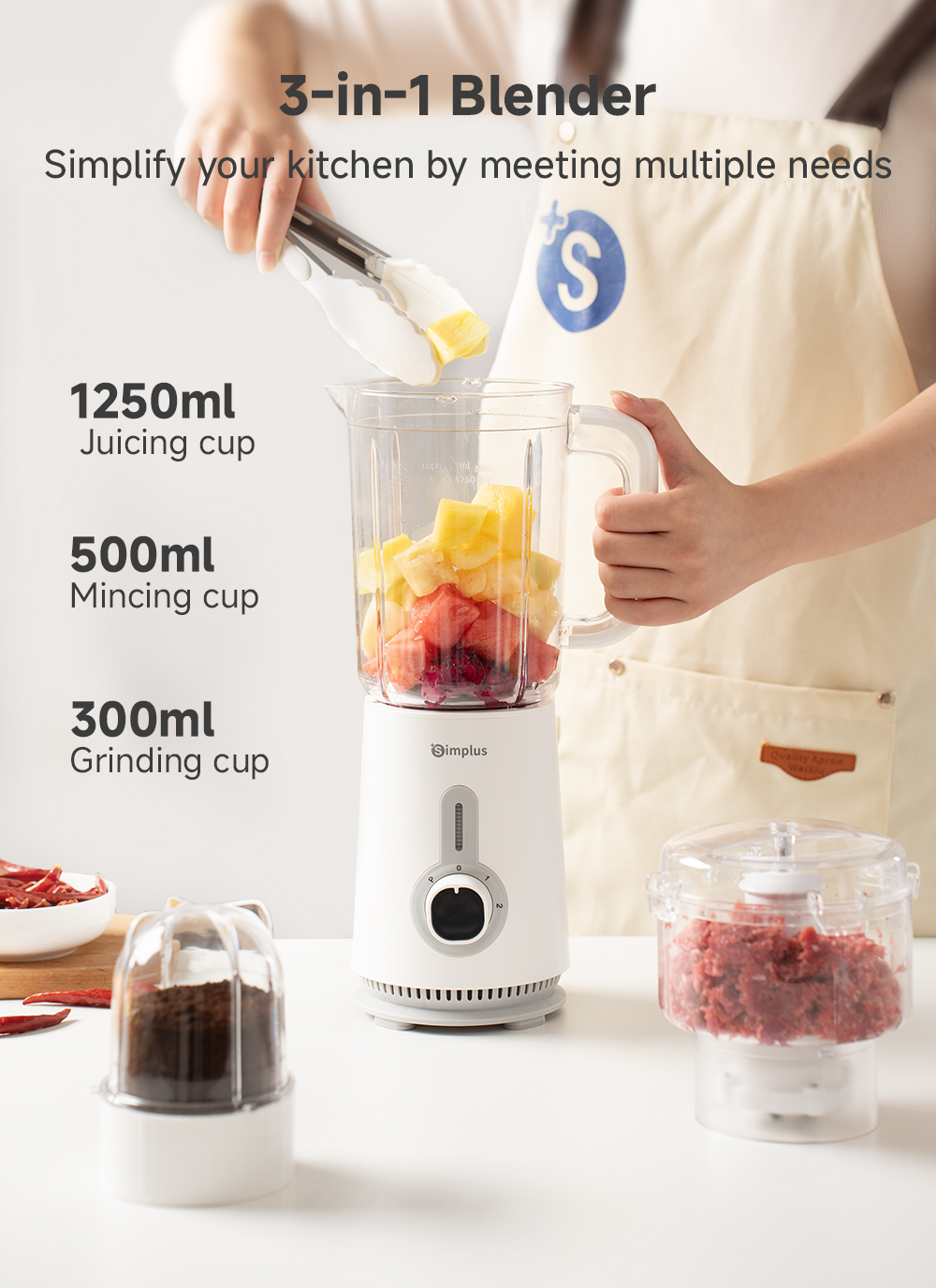 Simplus Multi-functional Blender | 1.25L Capacity | 380W Copper Motor ...