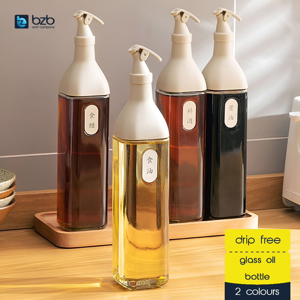 500ml Glass Oil Dispenser Condiment Bottle Sauce Vinegar Seasoning Jar ...