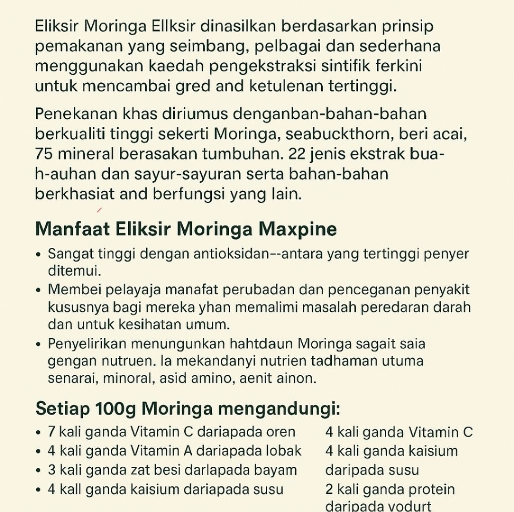 (EXPIRY 2026) Maxpine Moringa Elixir (500ml) | Shopee Malaysia
