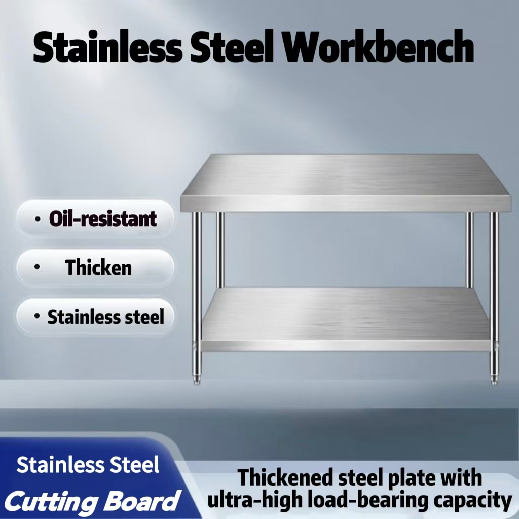 Commercial double layer stainless steel worktop, kitchen worktop ...