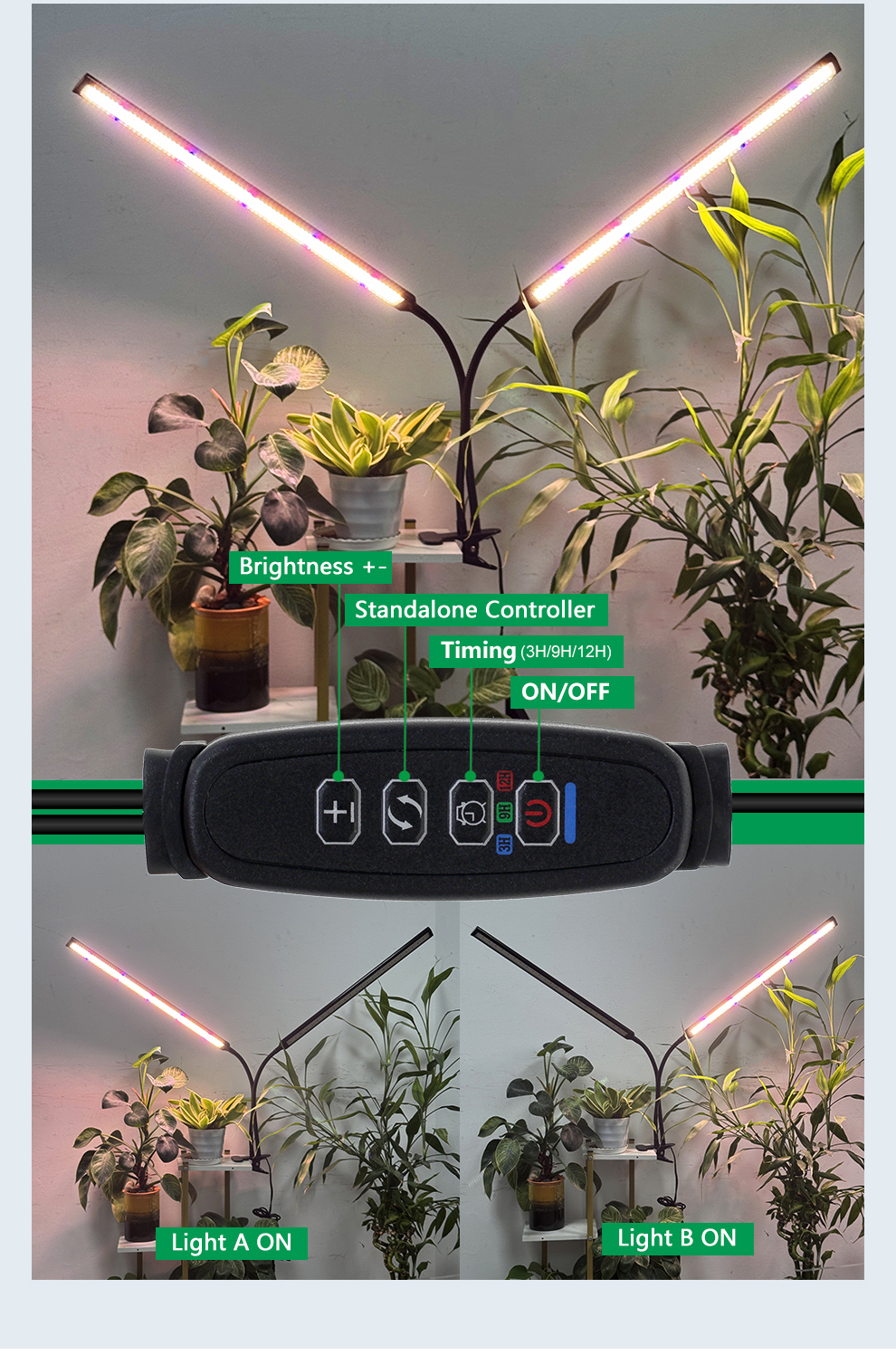 LED Grow Light 60W 50CM Full Spectrum SUNlight Plant Light Adjustable ...