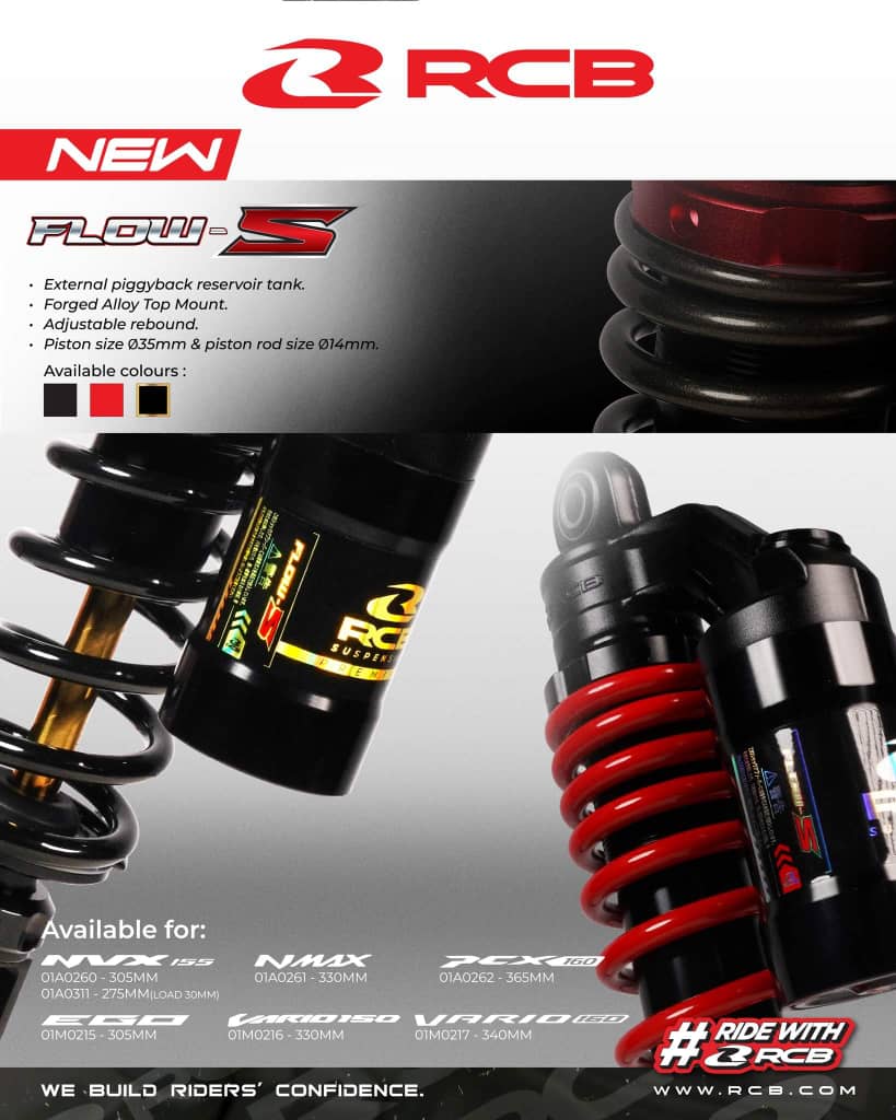 RCB ABSORBER FLOW - S RED BLACK/GOLD NVX155 NMAX 305MM NMAX-TURBO ...