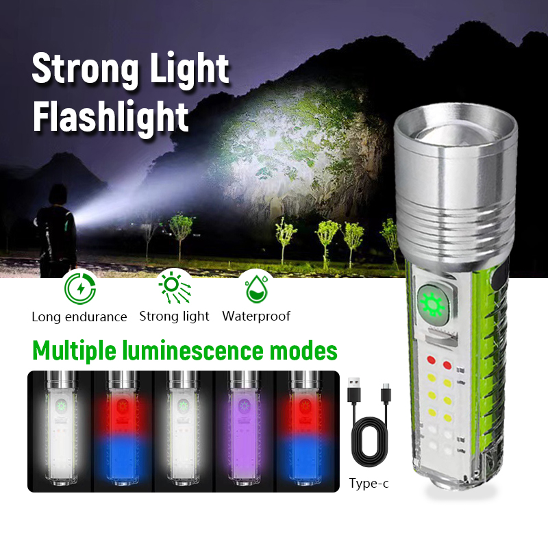 🔥USB Flashlight 520A Zooming Rechargeable Flashlight Lampu LED Torch ...