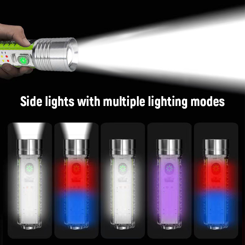 🔥USB Flashlight 520A Zooming Rechargeable Flashlight Lampu LED Torch ...