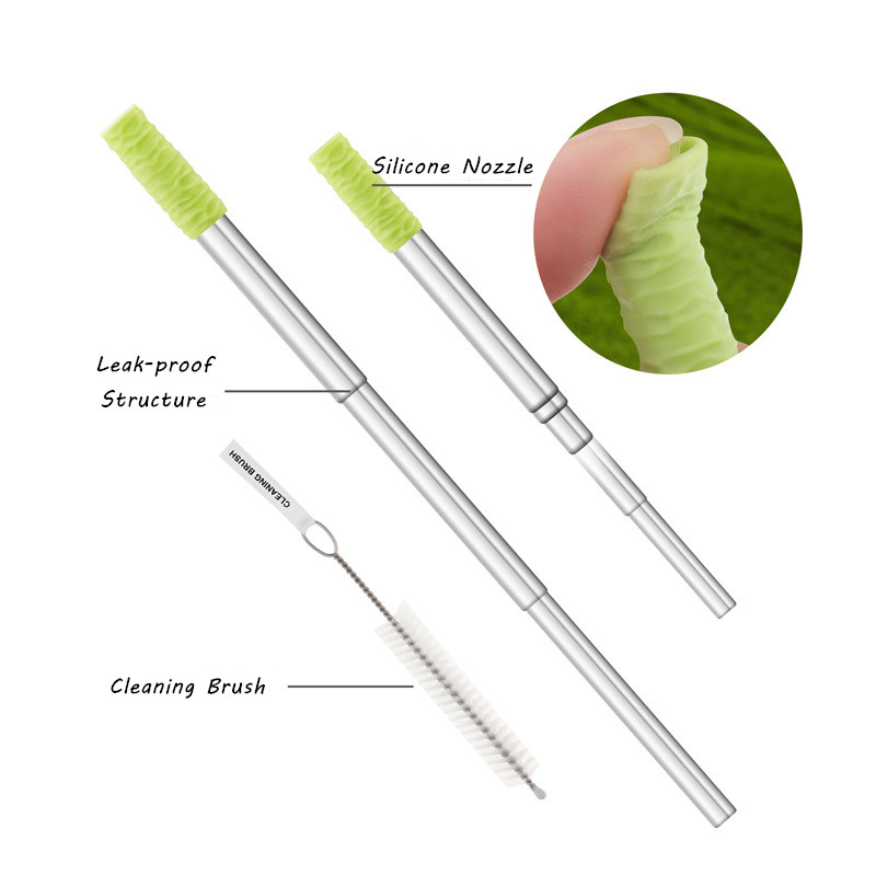 Retractable Straw Stainless Steel Straw Portable Foldable Straw ...