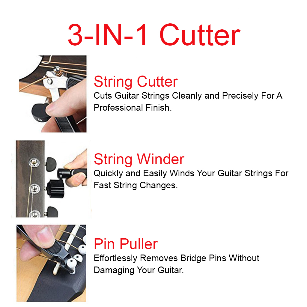 [SET] 3-In-1 Guitar String Winder + Pin Puller + String Cutter ...