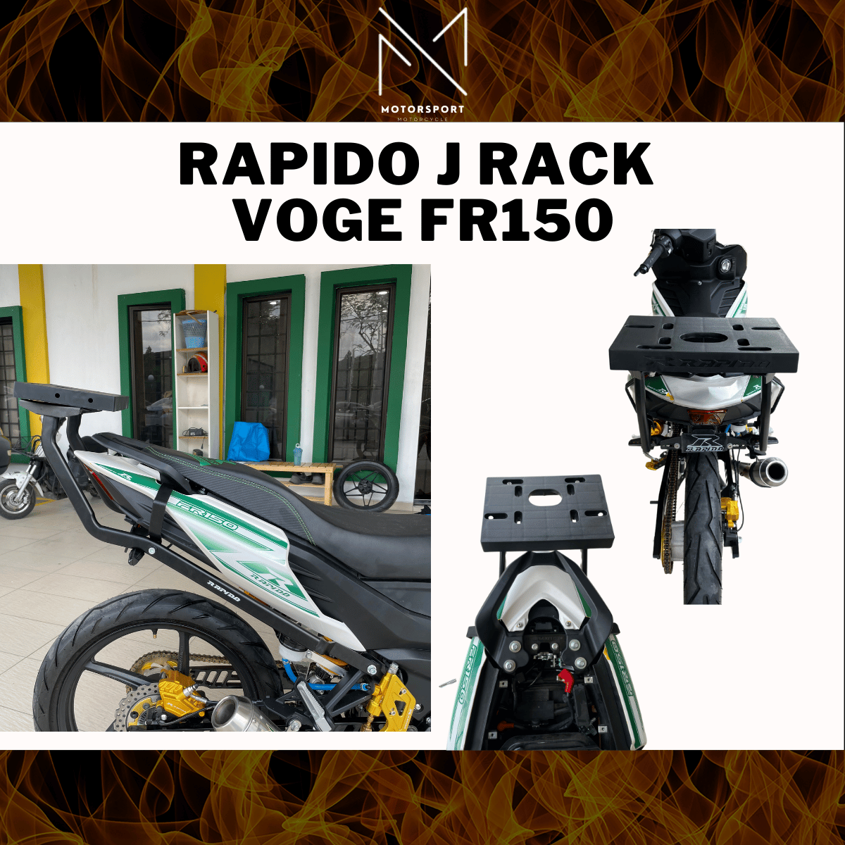 RAPIDO VOGE FR150 Heavy Duty Monorack J Adjustable Mono Rack Rek ...