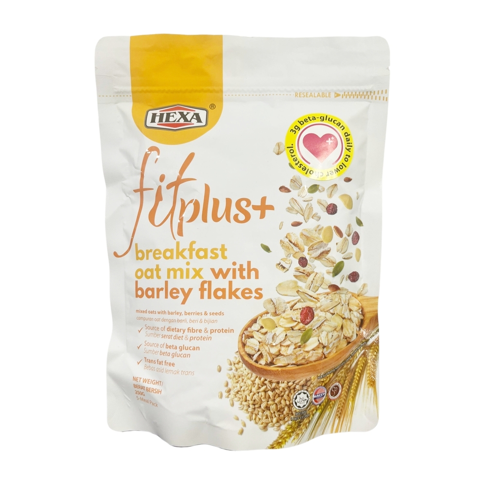 HEXA FitPlus Breakfast Oat Mix With Barley Flakes 250gm | Shopee Malaysia