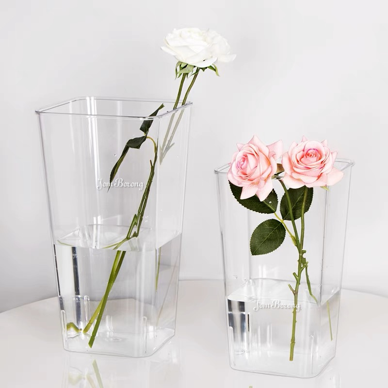 ACRYLIC VASES Plastic Vases Flower Vase Home Decorative Small Vase ...
